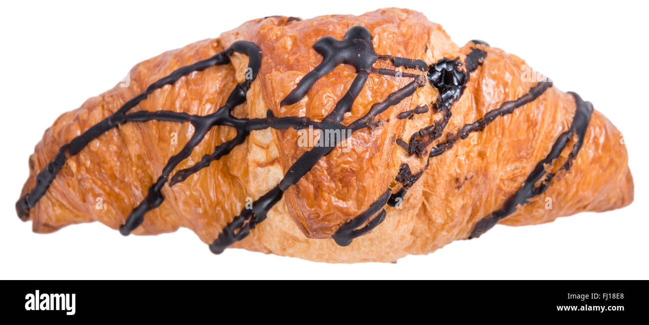 Fresh made Chocolate Croissants (close-up shot) isolated on white ...