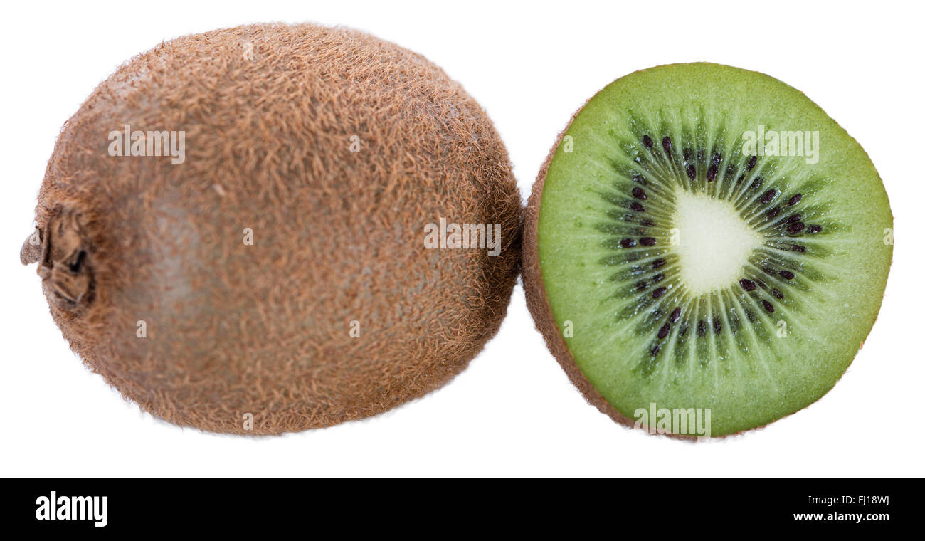 Kiwi Fruits (close-up shot) isolated on white background Stock Photo ...