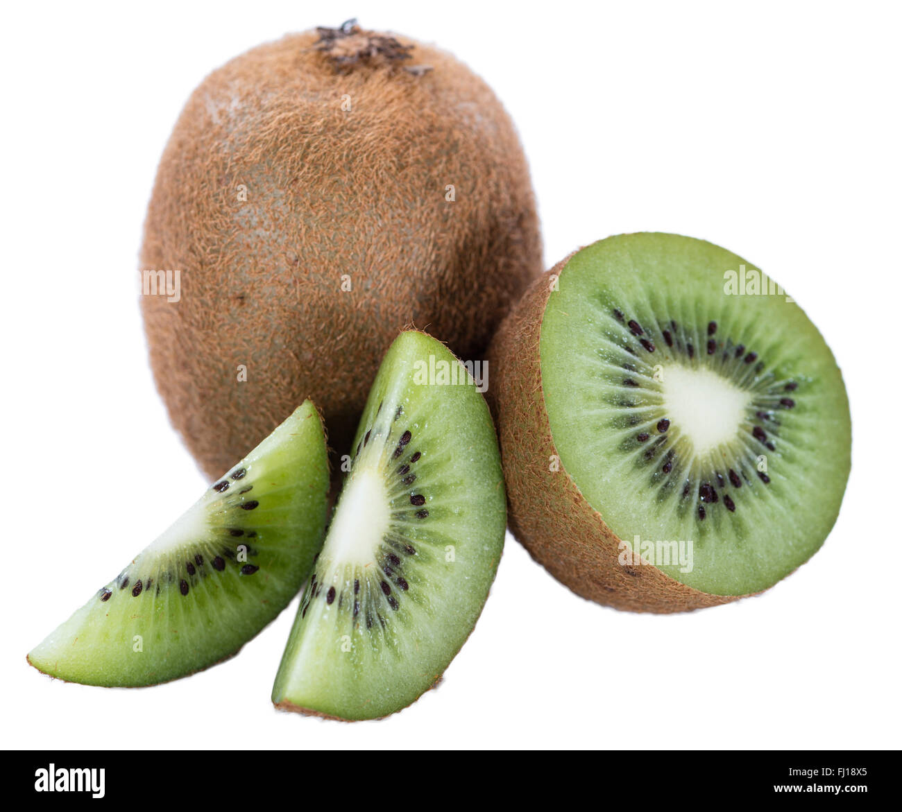 Kiwi Fruits (close-up shot) isolated on white background Stock Photo ...