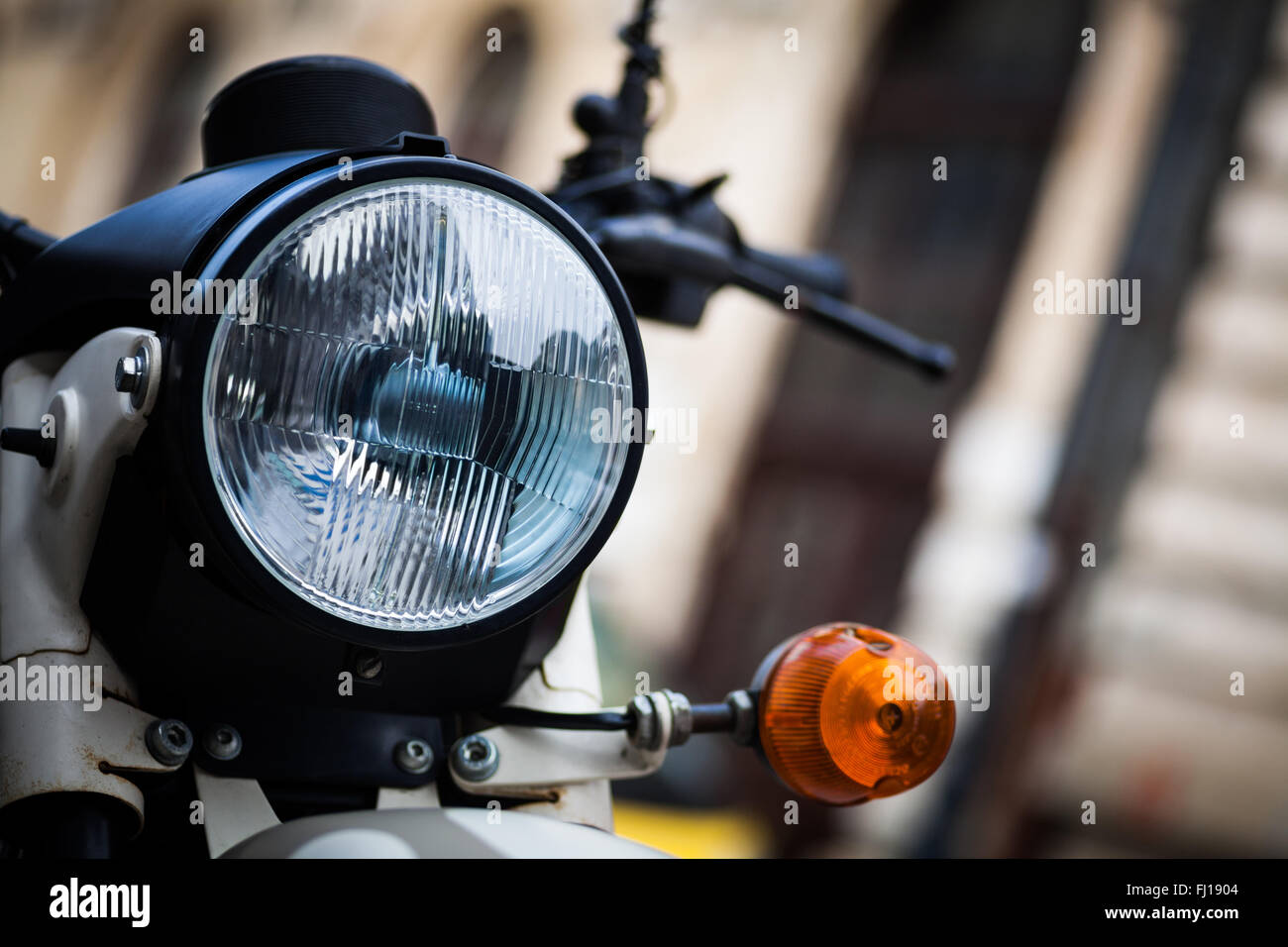 Color image of a classic motorcycle headlight Stock Photo - Alamy
