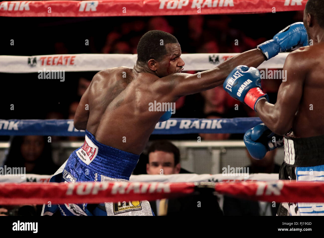 New York, New York, USA. 28th Feb, 2016. TERENCE CRAWFORD (blue and ...
