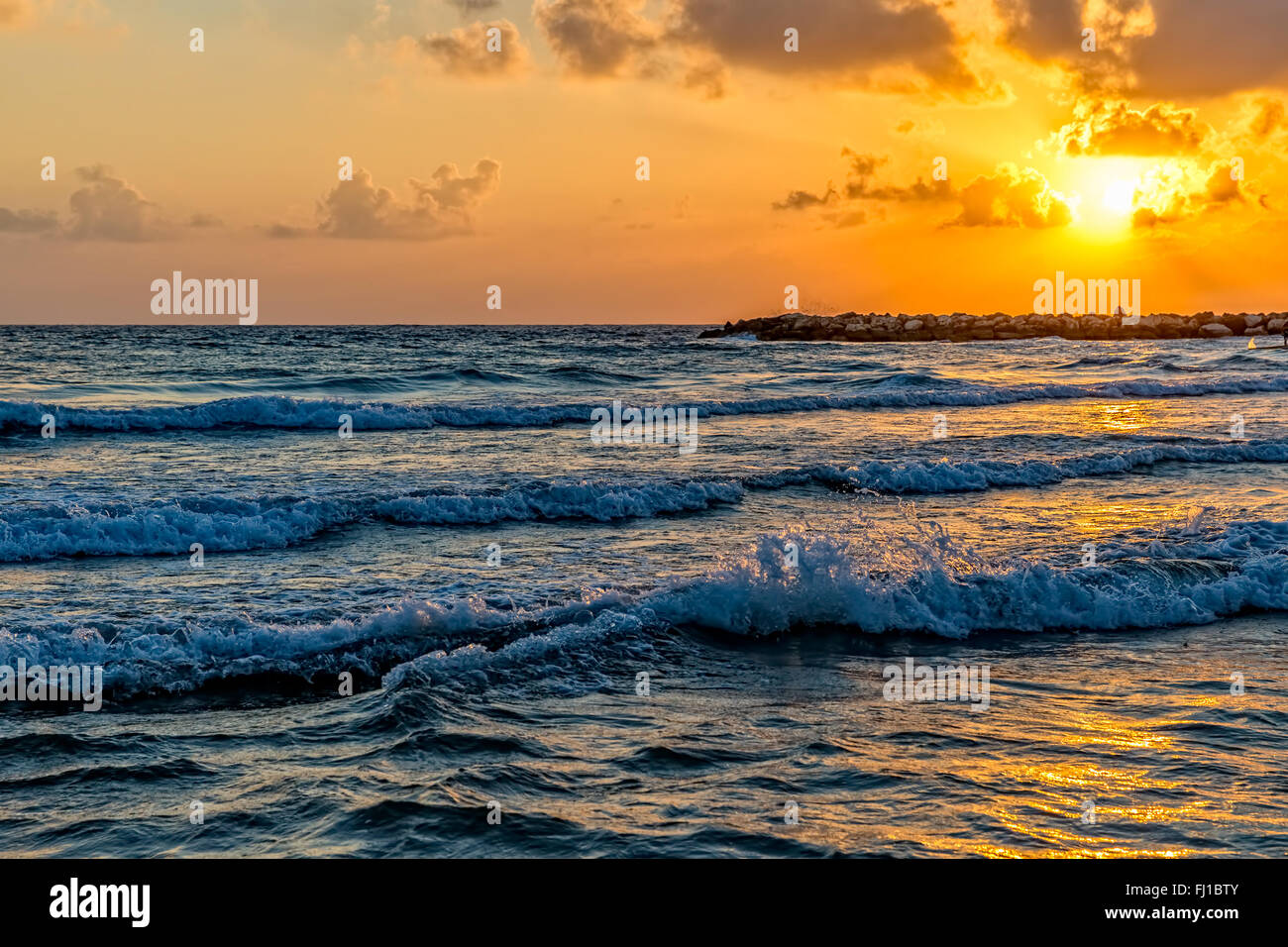 Mediterranean Sea sunset Stock Photo - Alamy