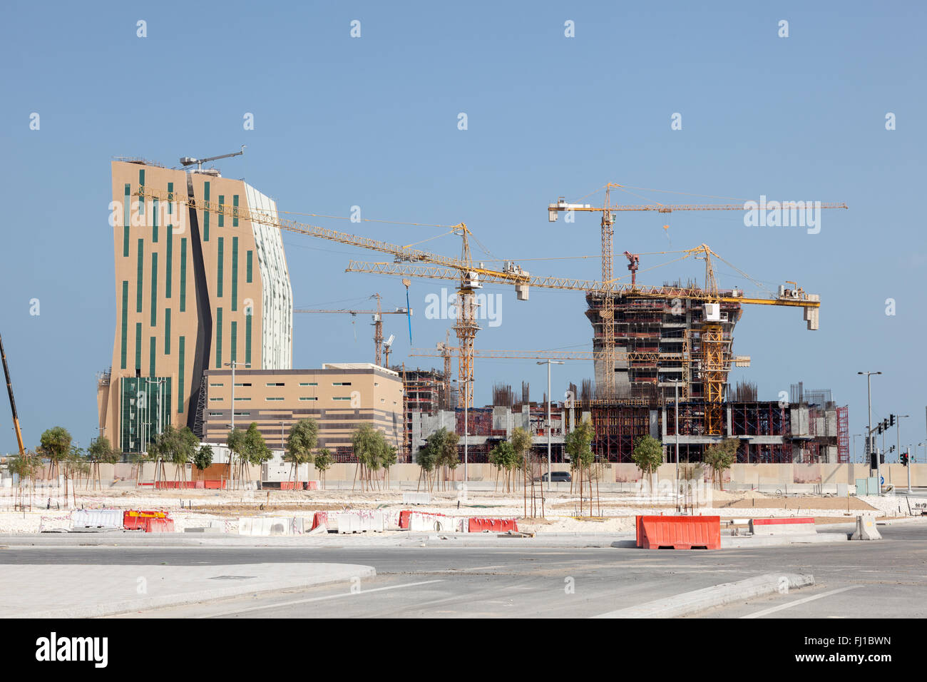 Construction site in Doha, Qatar Stock Photo - Alamy