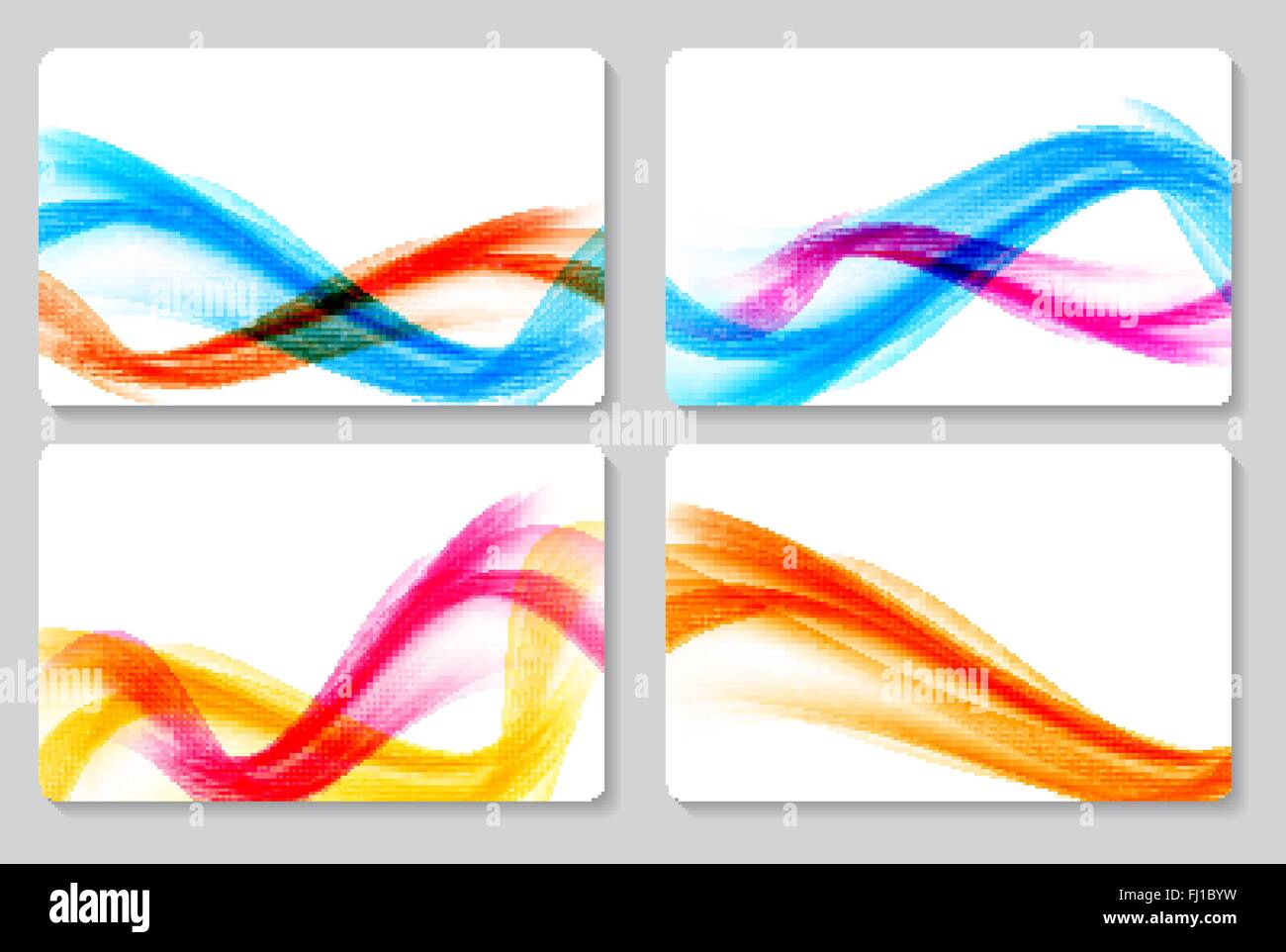 Abstract Colored Wave Card Set Background. Vector Illustration Stock ...