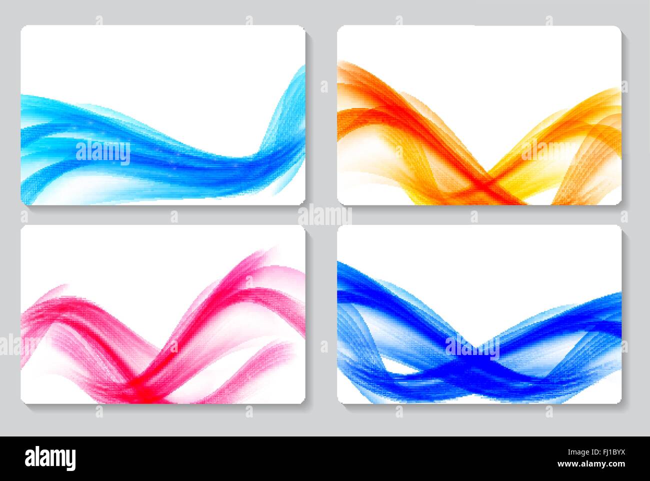 Abstract Colored Wave Card Set Background. Vector Illustration Stock ...