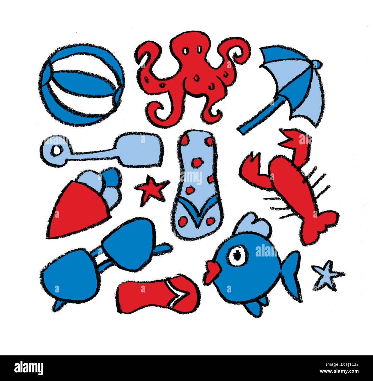 Beach objects hi-res stock photography and images - Alamy