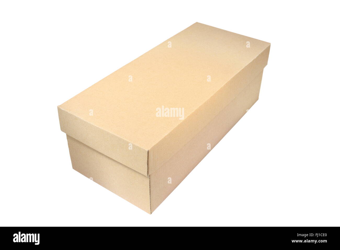 beige carton box isolated over white background Stock Photo - Alamy
