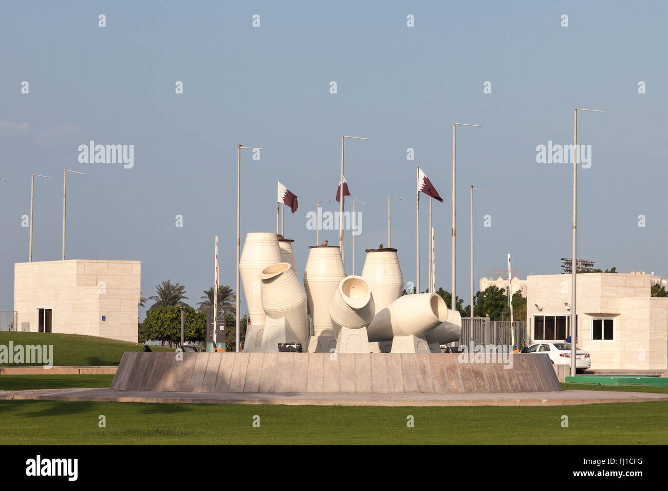 Water jar fountain in Doha, Qatar Stock Photo - Alamy