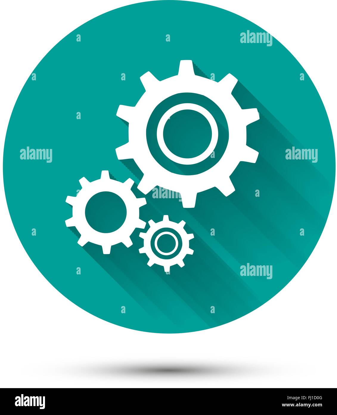 Settings icon on green background with long shadow Stock Vector Image ...