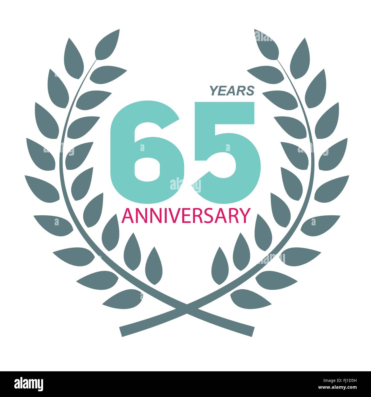 Template Logo 65 Anniversary in Laurel Wreath Vector Illustratio Stock ...