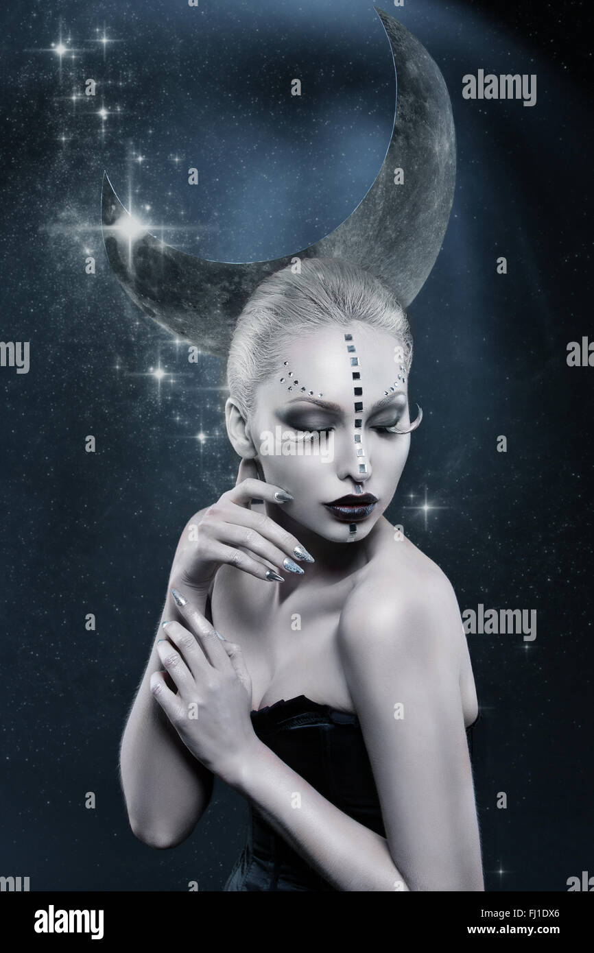Beautiful moon girl Stock Photo - Alamy