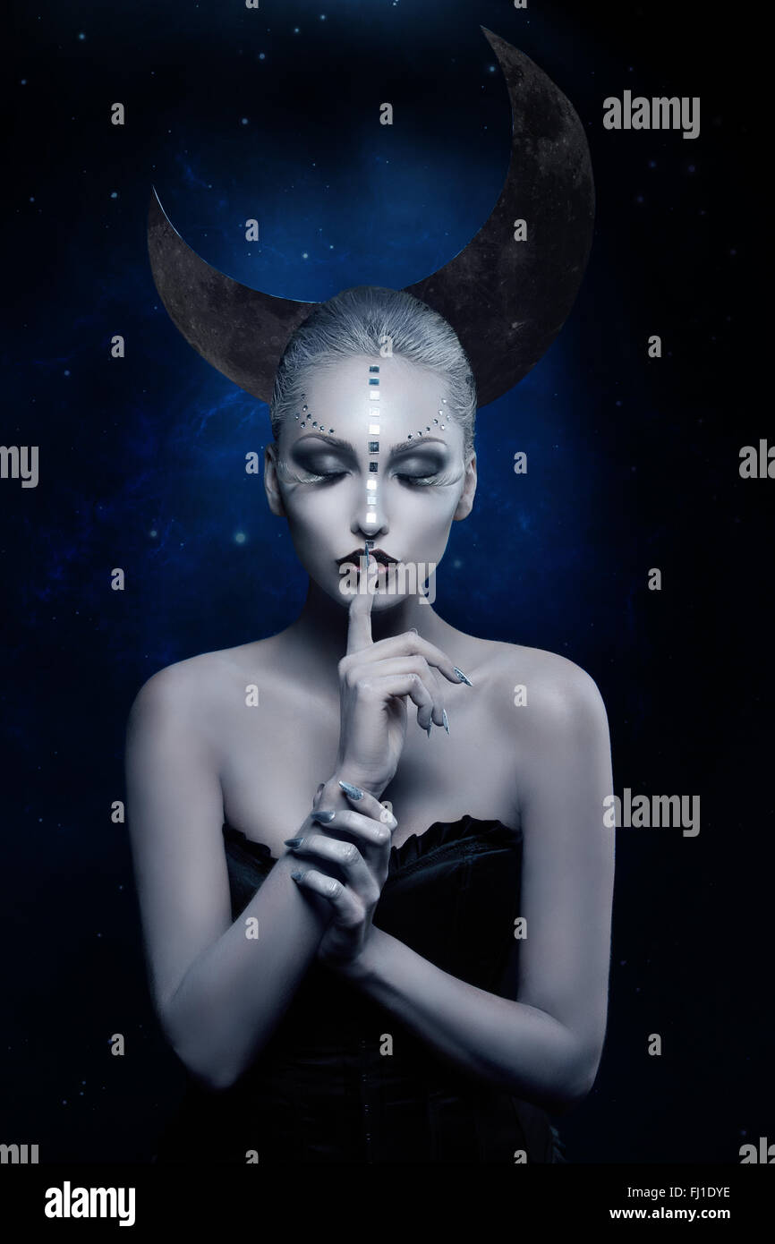 Beautiful moon girl Stock Photo - Alamy