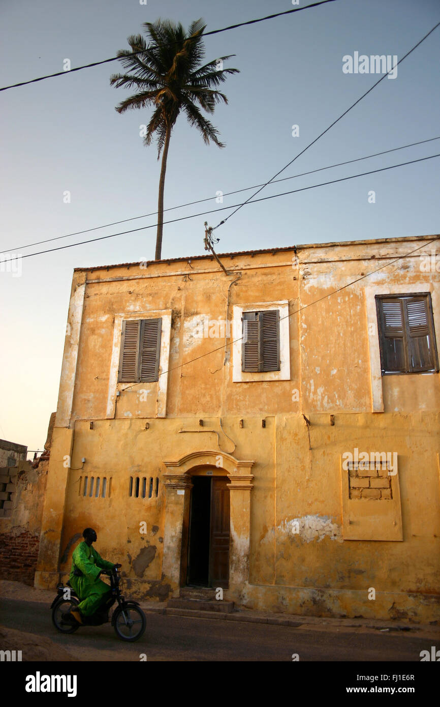 Typical colonial house in Saint-Louis , Senegal , Africa Stock Photo ...