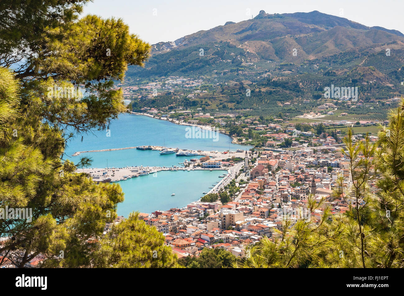 Aerial view of Zante town, capital city of Zakynthos, Greece Stock ...