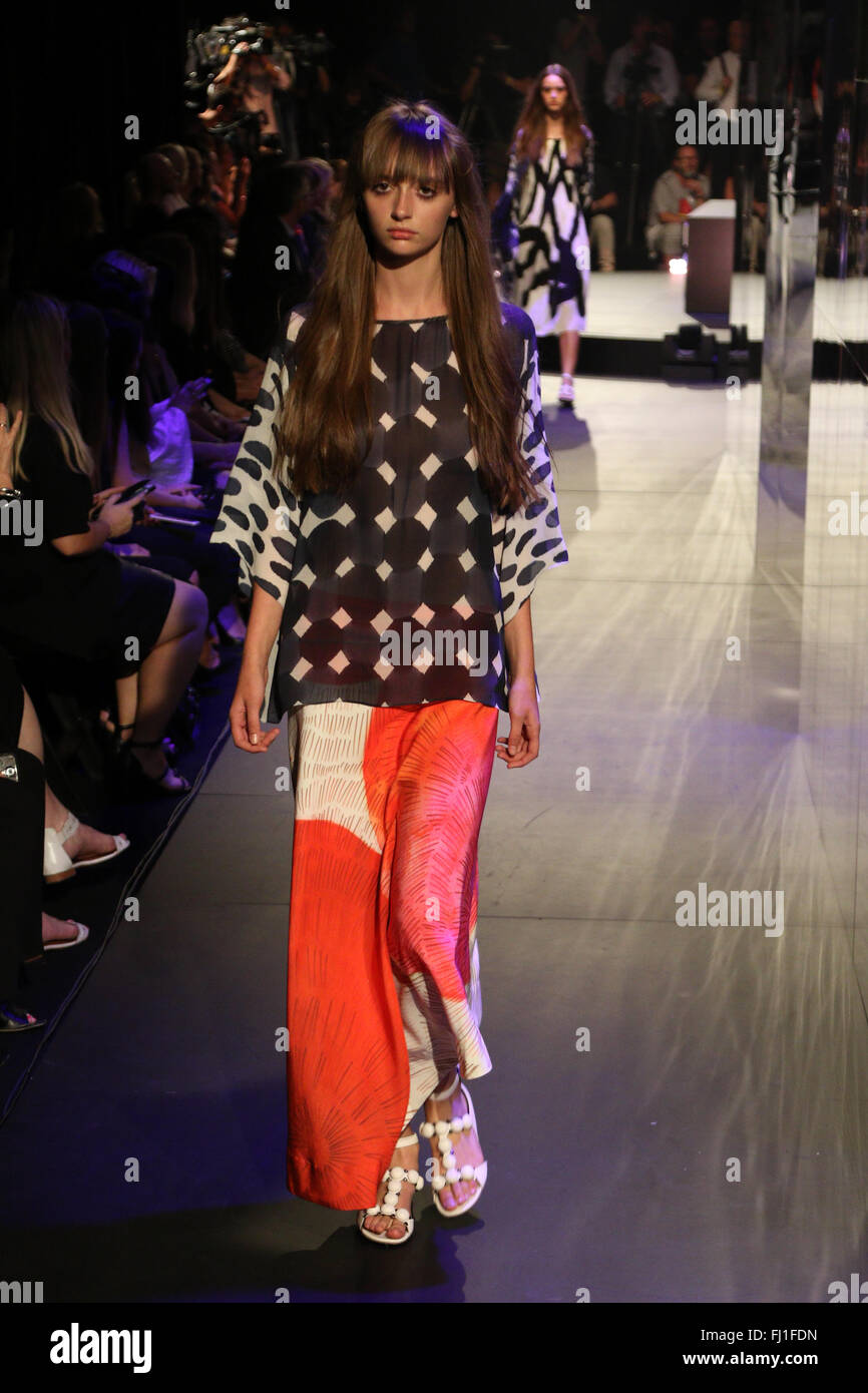 Sydney, 3 Feb 2016. A model wears designs by Alice McCall during a ...