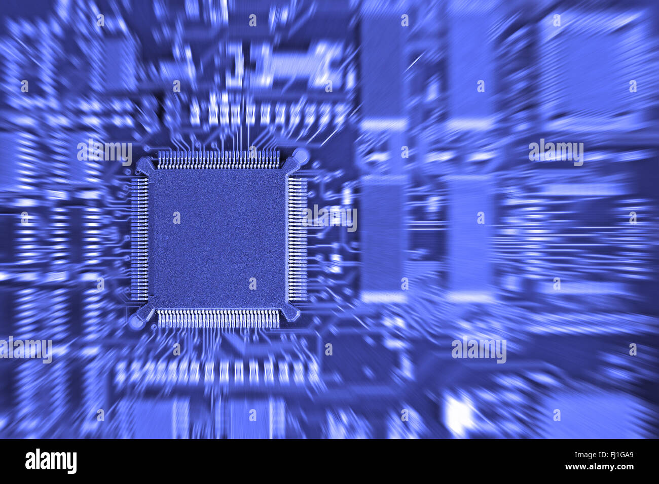 Blue electronic circuit board microprocessor hi-res stock photography ...