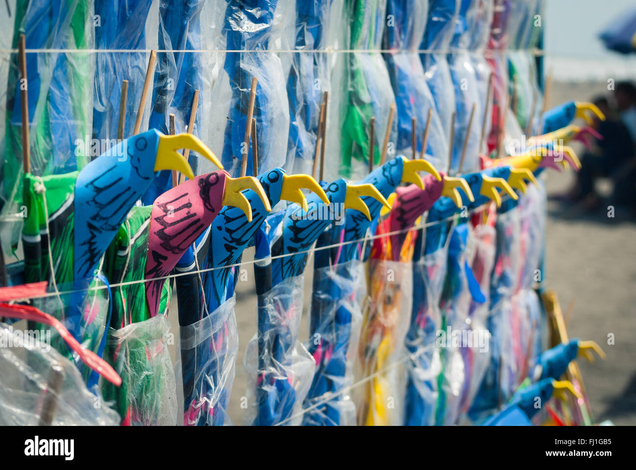Bird Kites on sale at Parangtritis beach, Central Java, Indonesia Stock ...