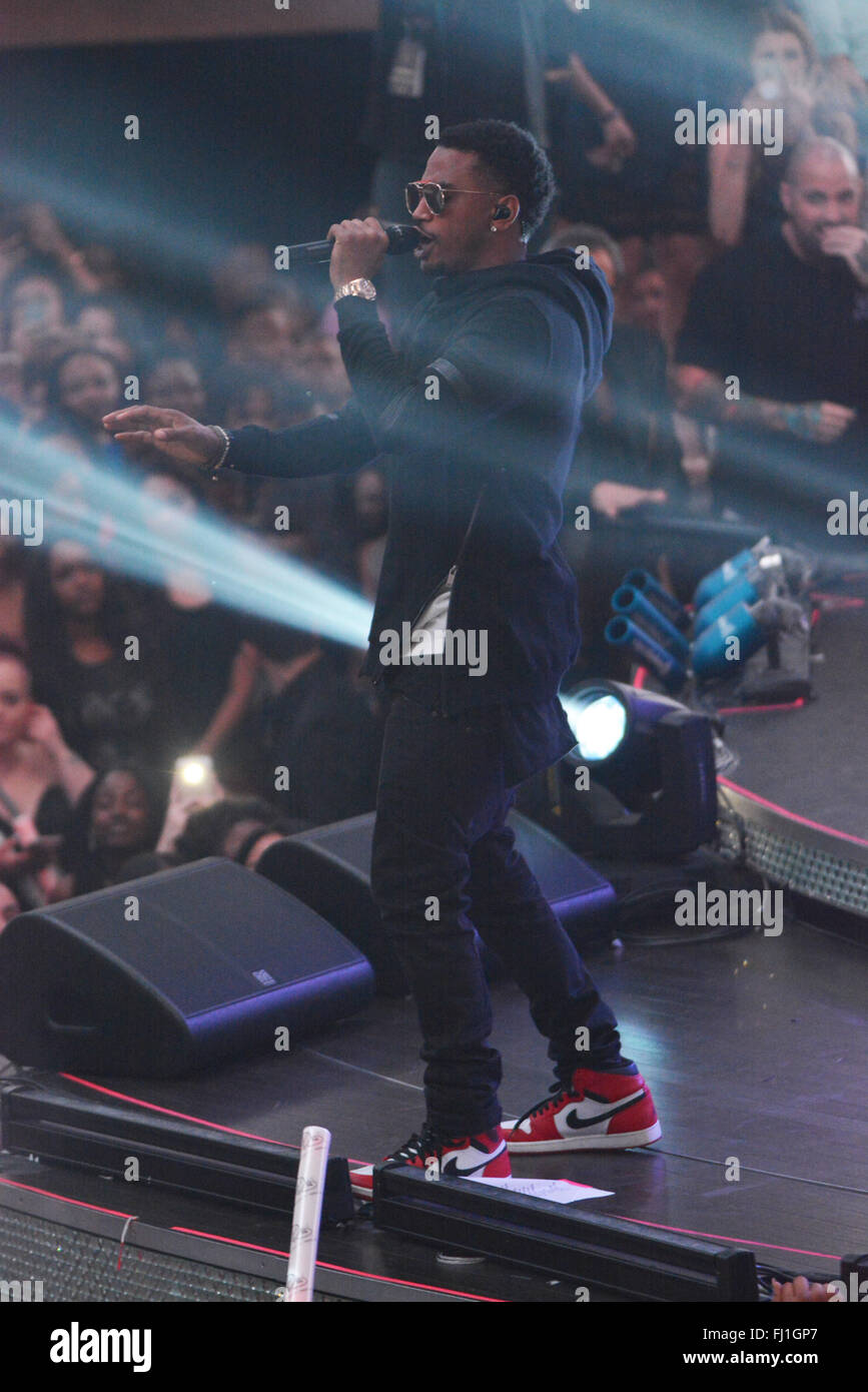 Las Vegas, Nevada, USA. 28th Feb, 2016. Singer Trey Songz delivers ...