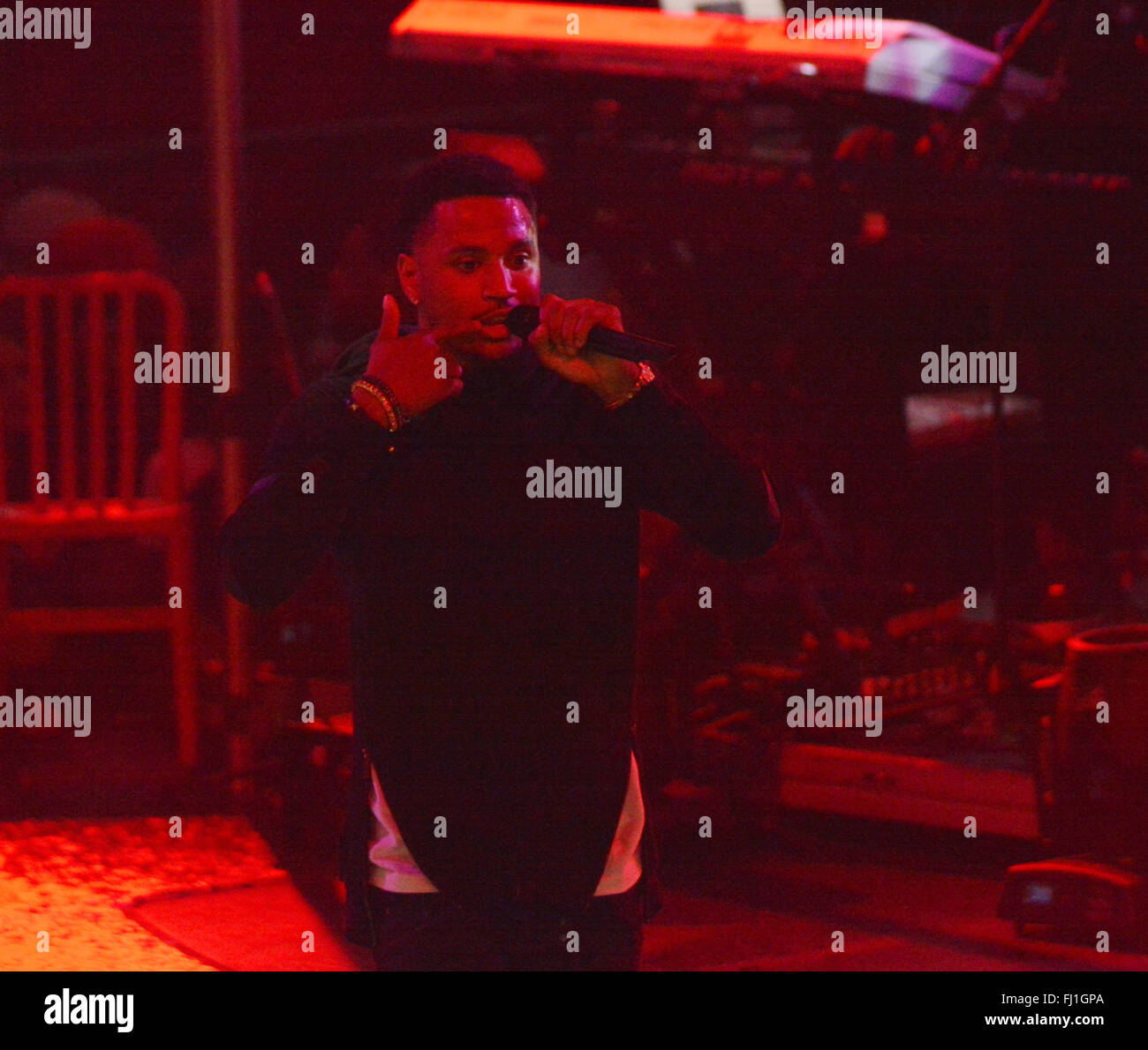 Las Vegas, Nevada, USA. 28th Feb, 2016. Singer Trey Songz delivers ...