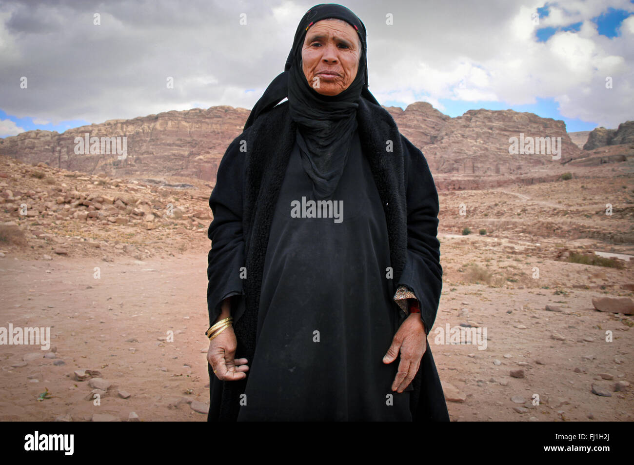 Petra, Jordan - landscape and beduin people Stock Photo - Alamy