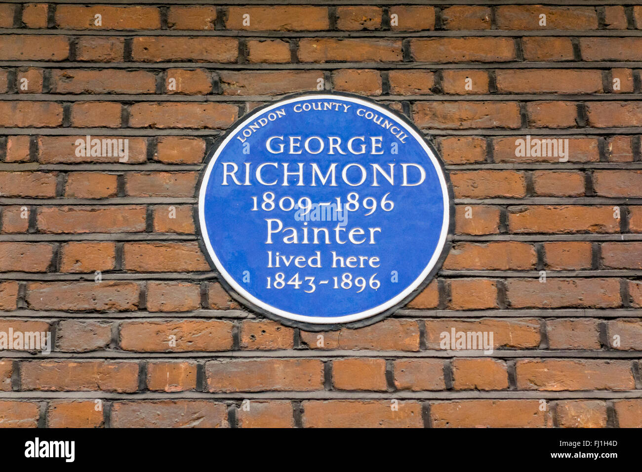 Blue Plaque, George Richmond, Painter, London Stock Photo - Alamy