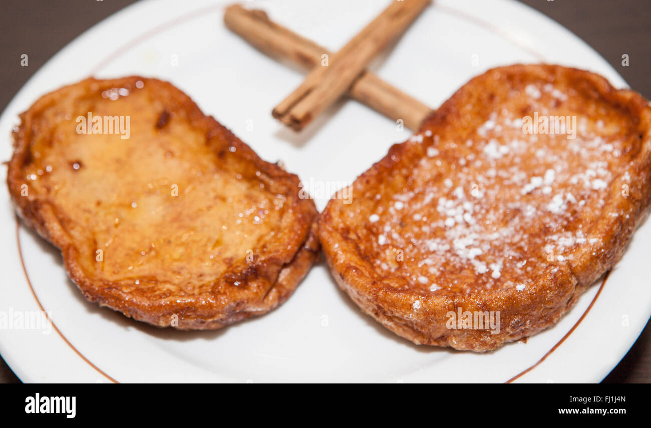 Traditional Holy week torrijas on plate, Spain Stock Photo - Alamy