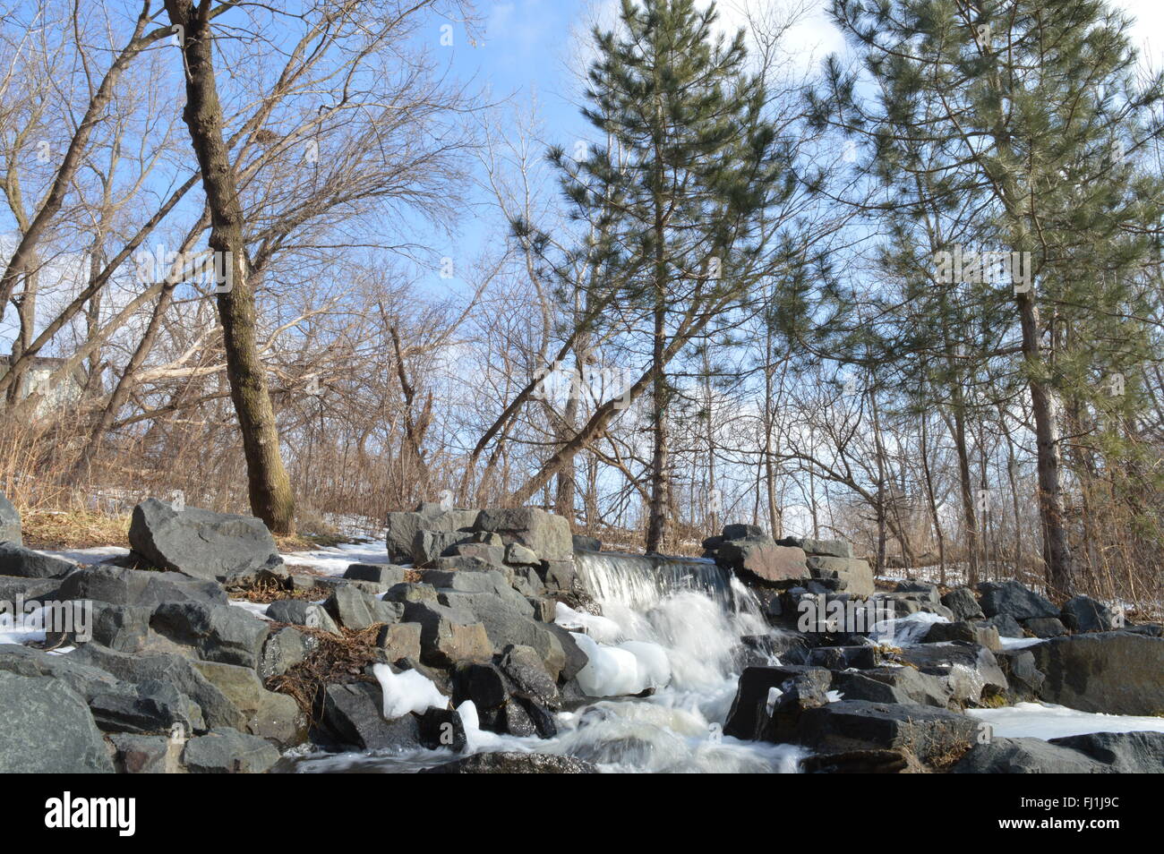 Waterfall During Winter Stock Photo - Alamy