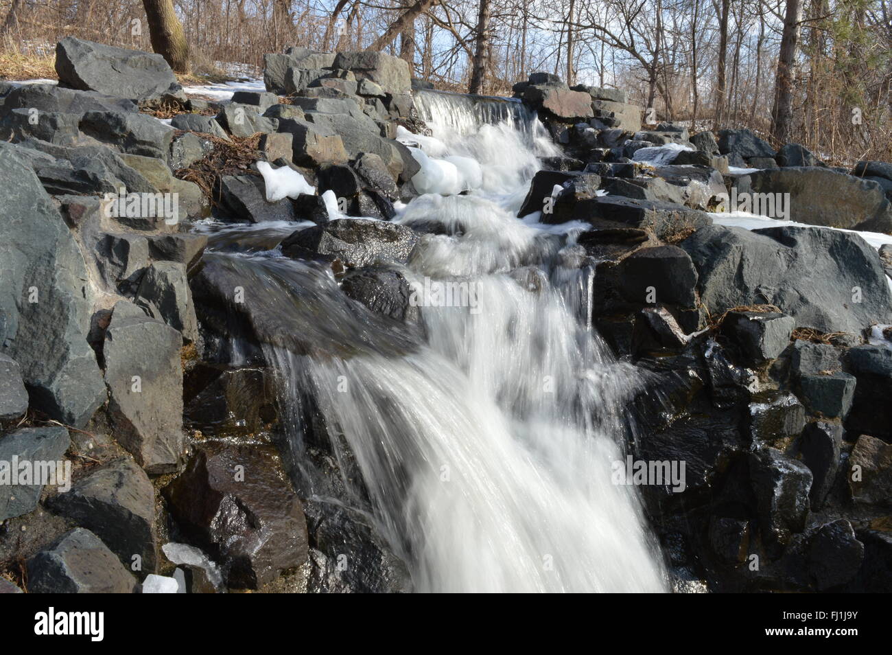 Waterfall During Winter Stock Photo - Alamy