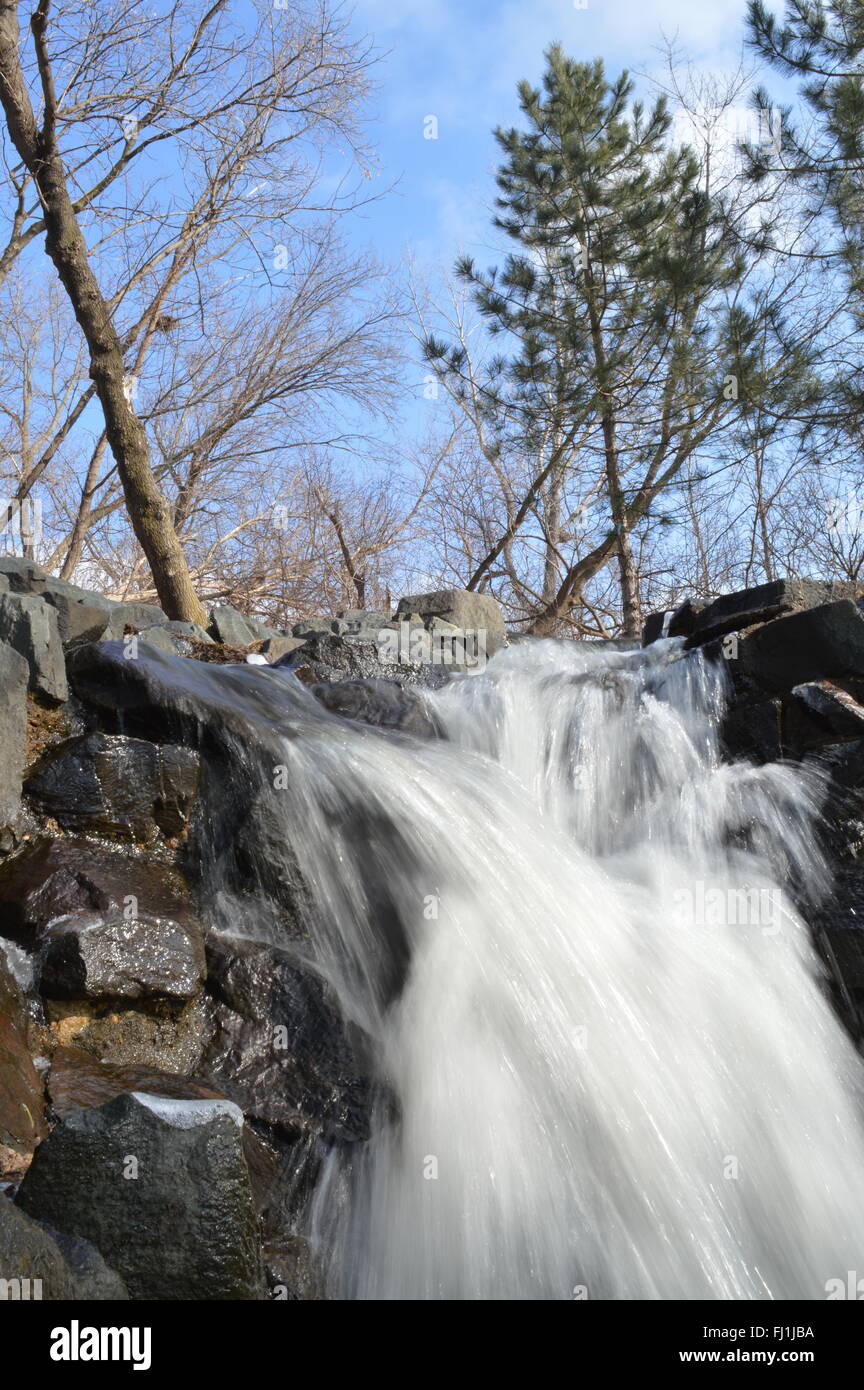Waterfall During Winter Stock Photo - Alamy