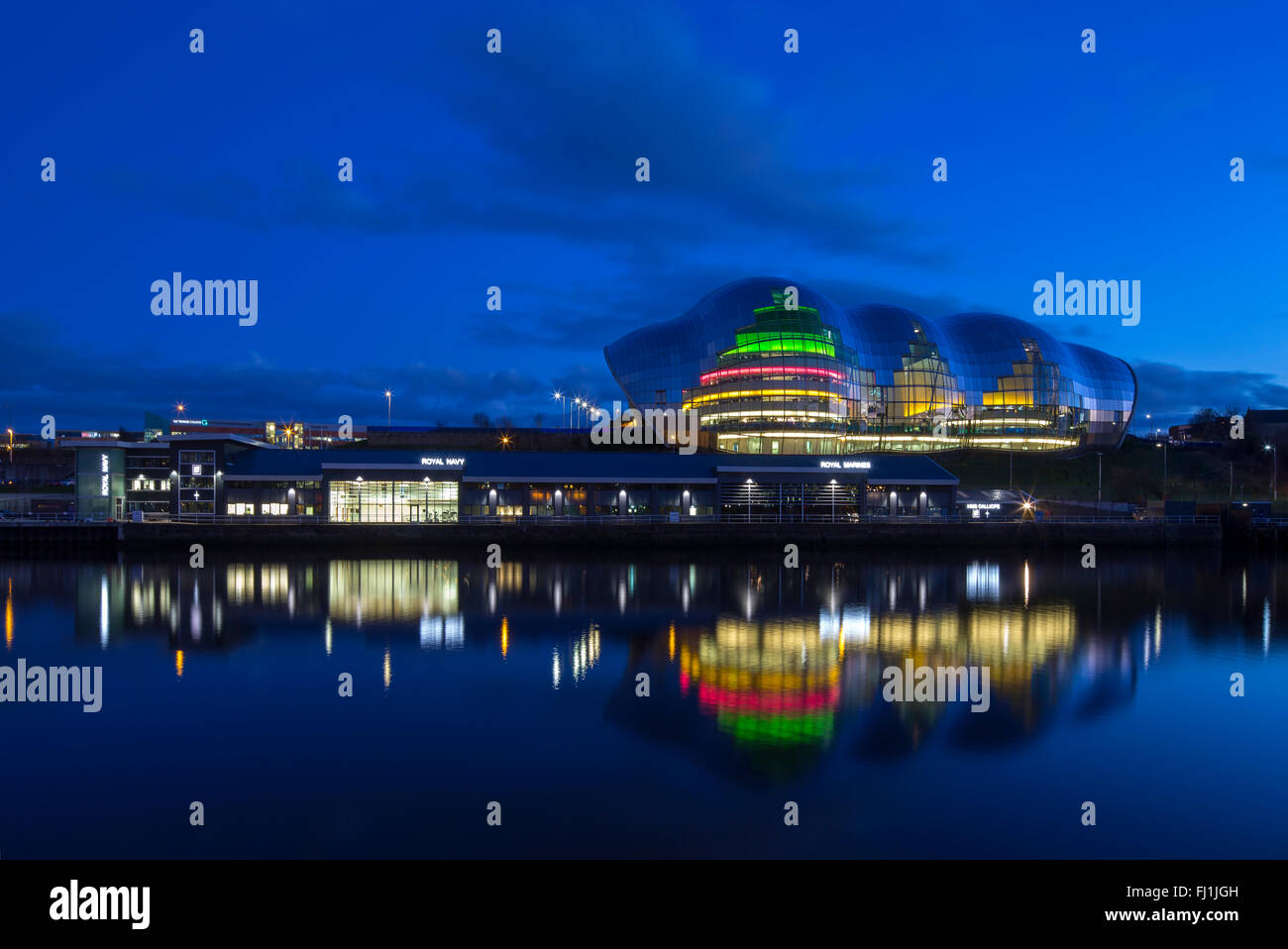 A view of the Sage Gateshead and HMS Calliope Royal Navy Reserve on ...