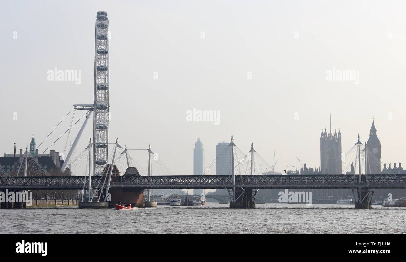 London Eye cross section with Big Ben and Westminster silhouette in ...