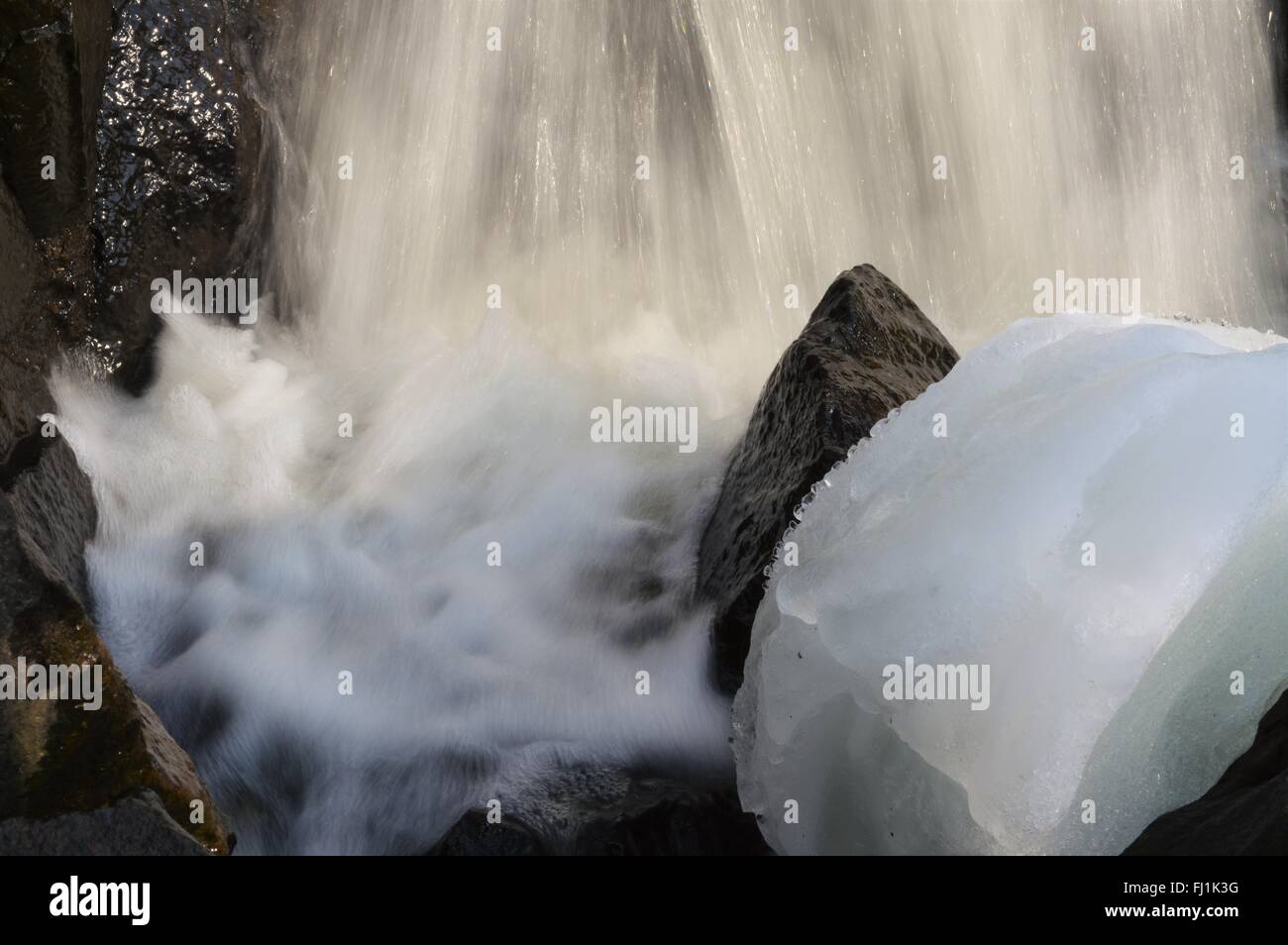 Waterfall During Winter Stock Photo - Alamy