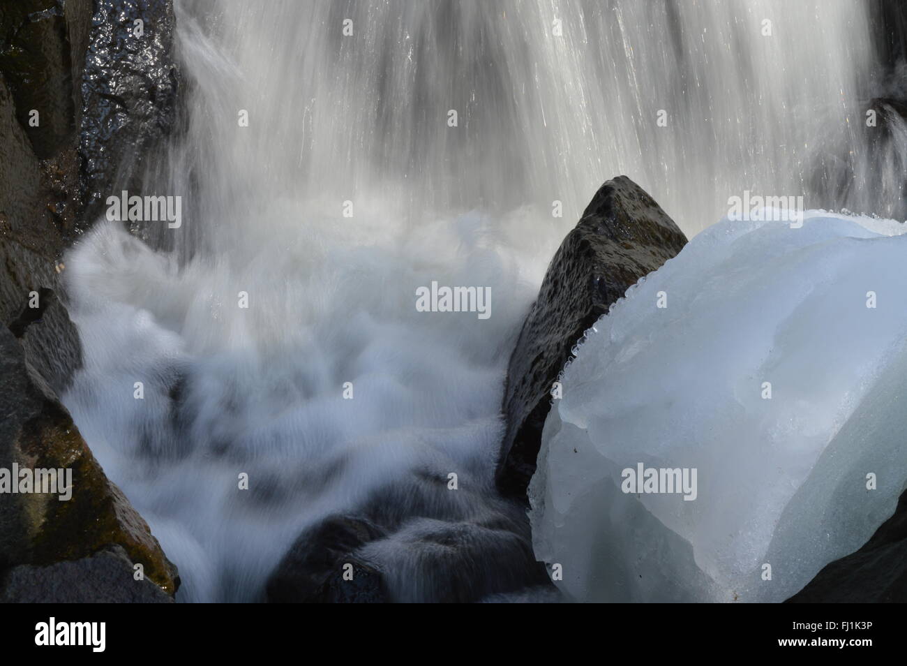 Waterfall During Winter Stock Photo - Alamy
