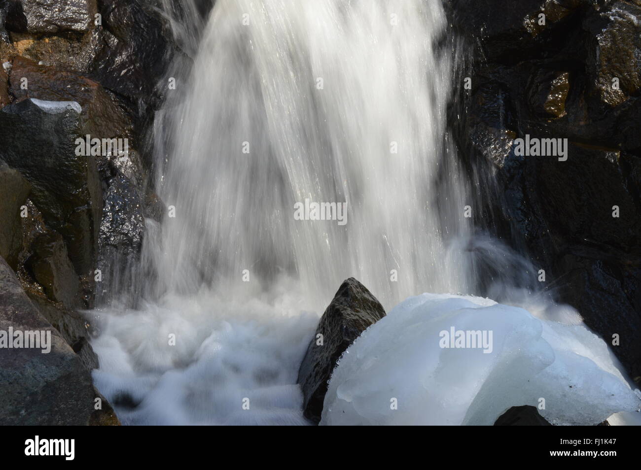 Waterfall During Winter Stock Photo - Alamy