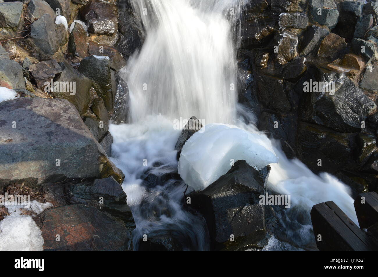 Waterfall During Winter Stock Photo - Alamy