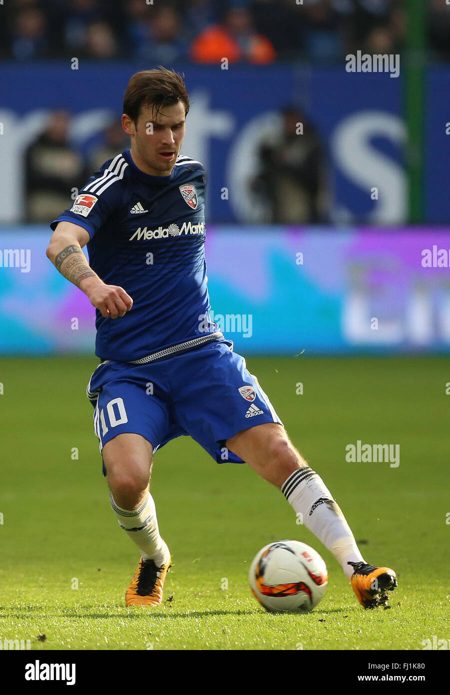 Hamburg, Germany. 27th Feb, 2016. Ingolstadt's Pascal Gross in action ...