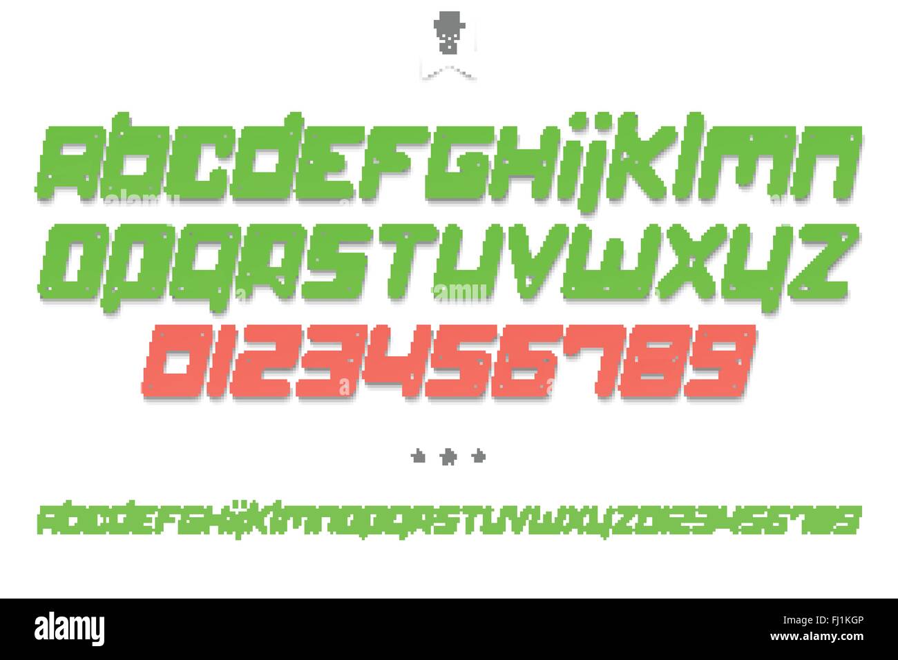 set of stylish, oblique alphabet letters and numbers. vector ...