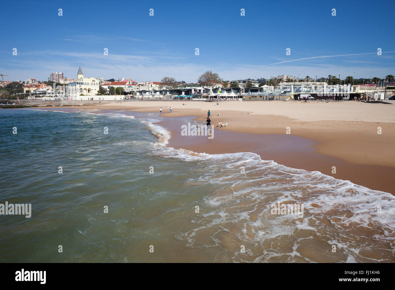 Portugal, resort town of Estoril, Praia Do Tamariz Beach, popular ...