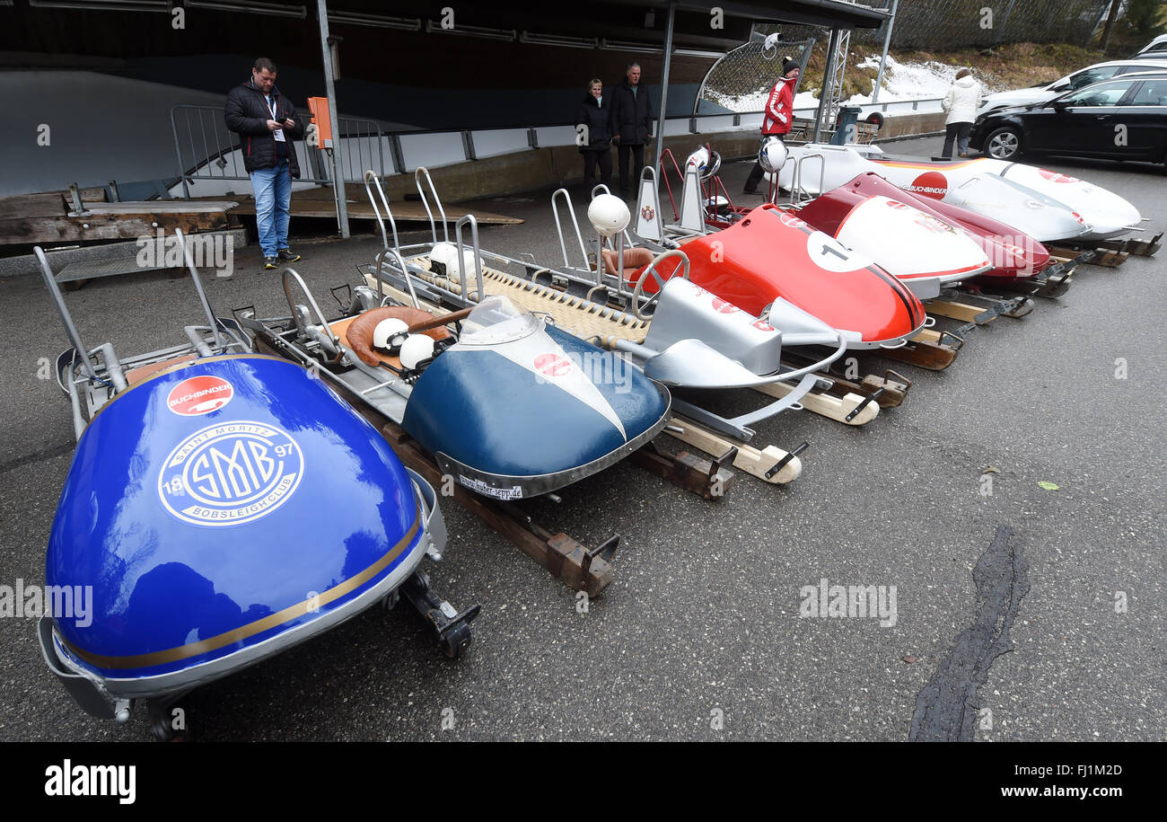 The historic bobsleds from the 1950s and 1960s can be seen during ...
