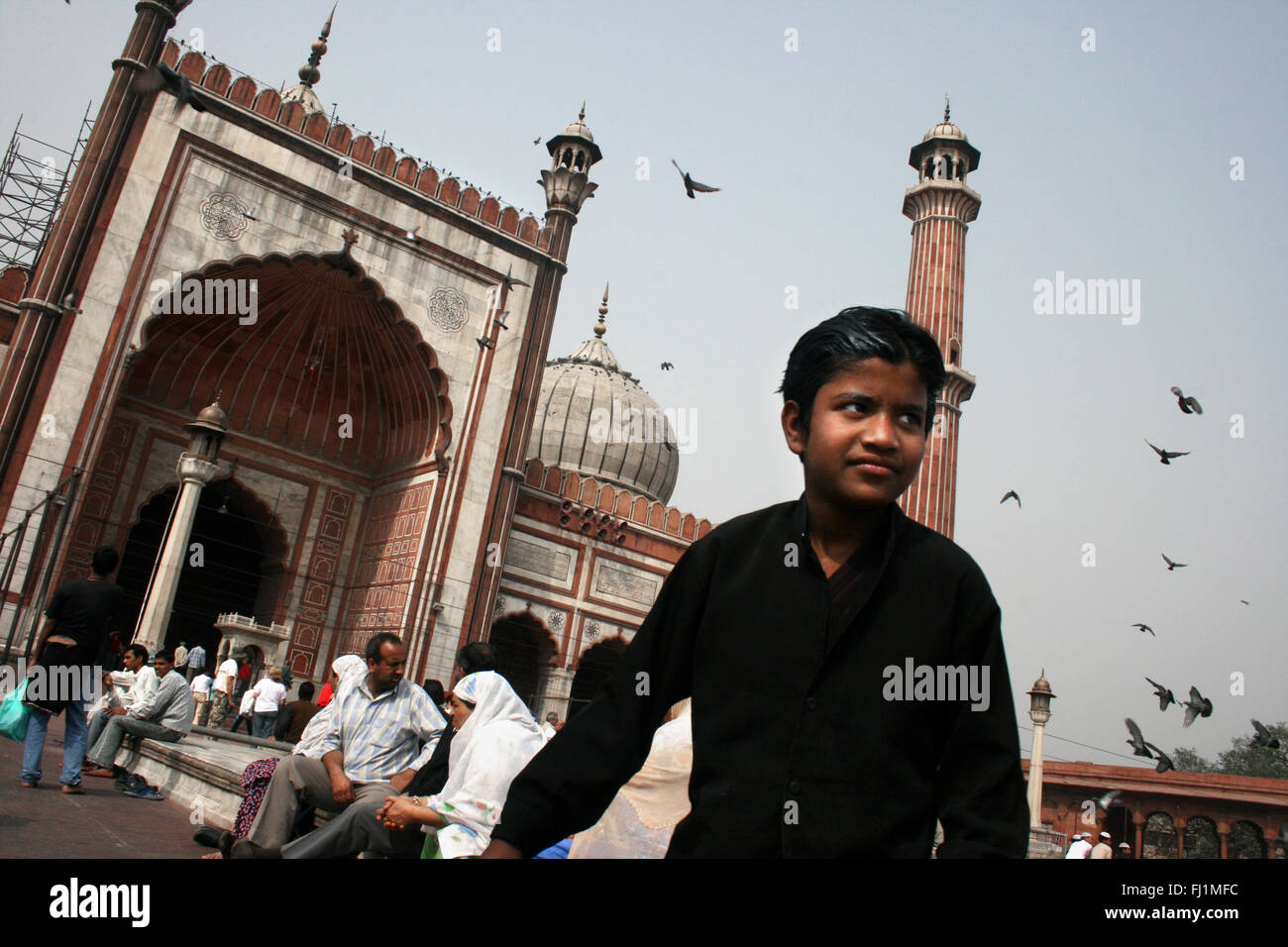 Muslims at Jama Masjid (great mosque) of Old Delhi , India Stock Photo ...