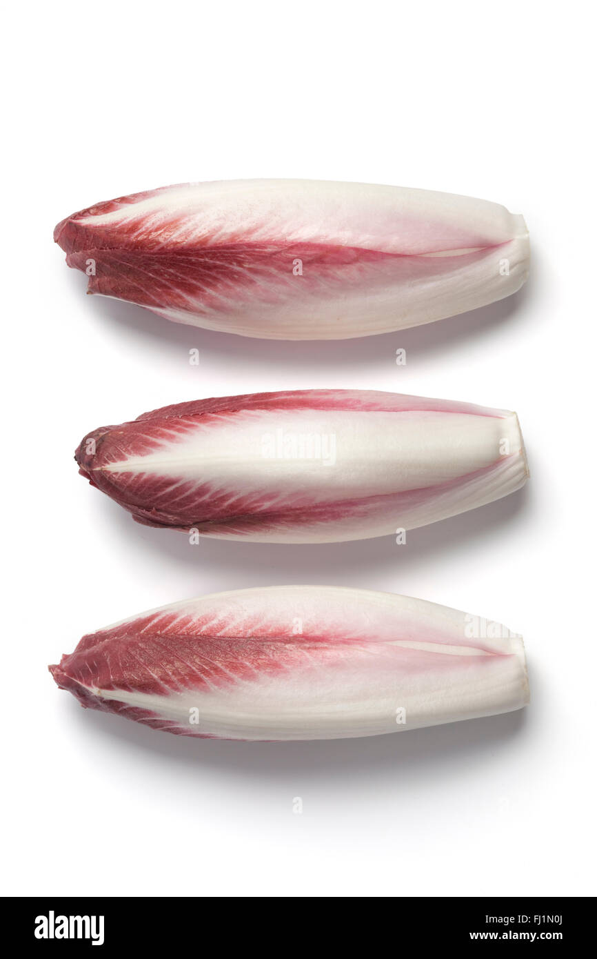 Whole fresh red chicory on white background Stock Photo - Alamy