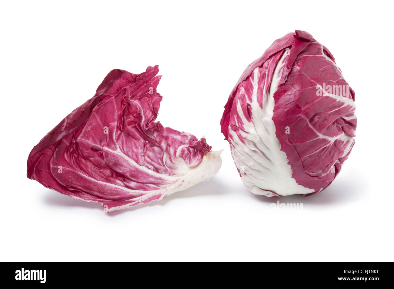Fresh red Radicchio rosso on white background Stock Photo - Alamy