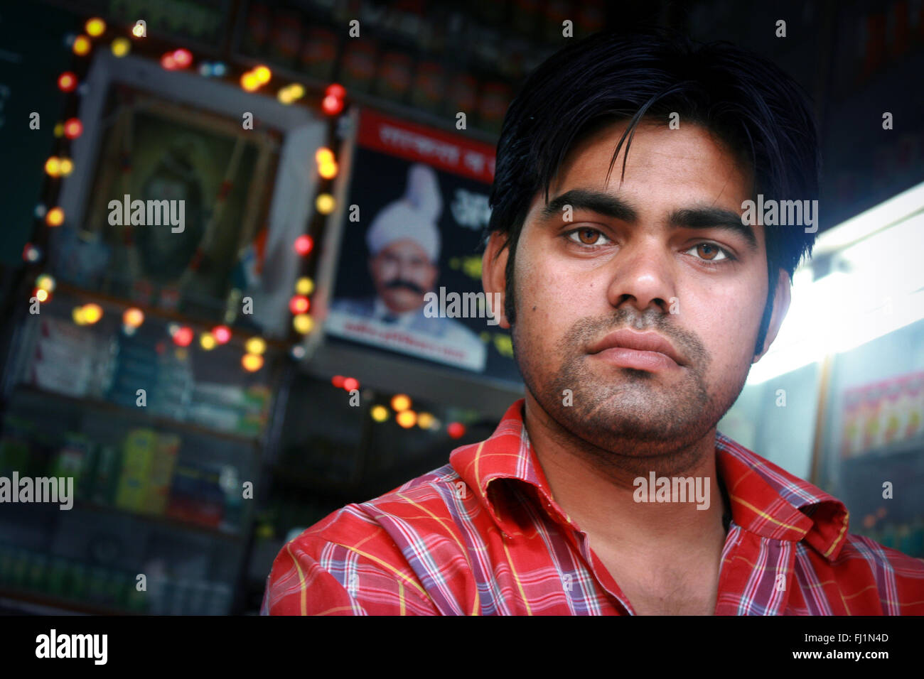 Shop owner in Delhi , India Stock Photo - Alamy