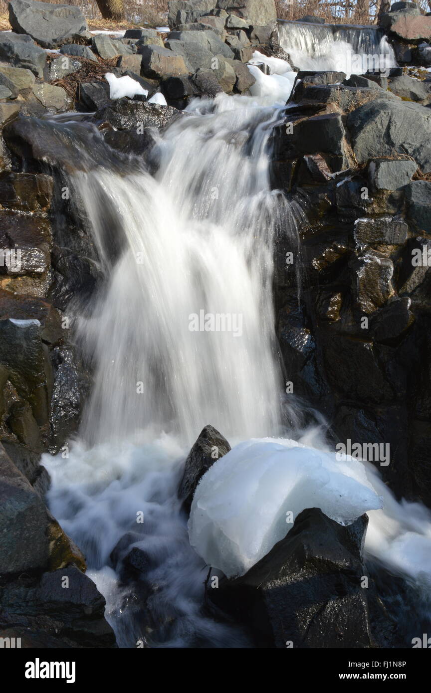 Waterfall During Winter Stock Photo - Alamy