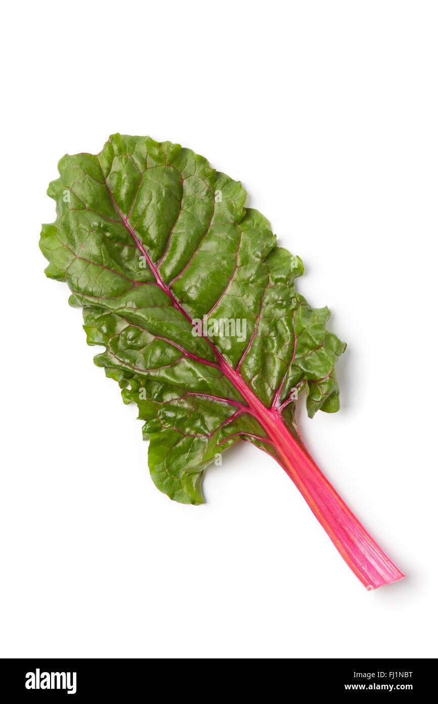 Fresh raw organic chard leaf on white background Stock Photo - Alamy