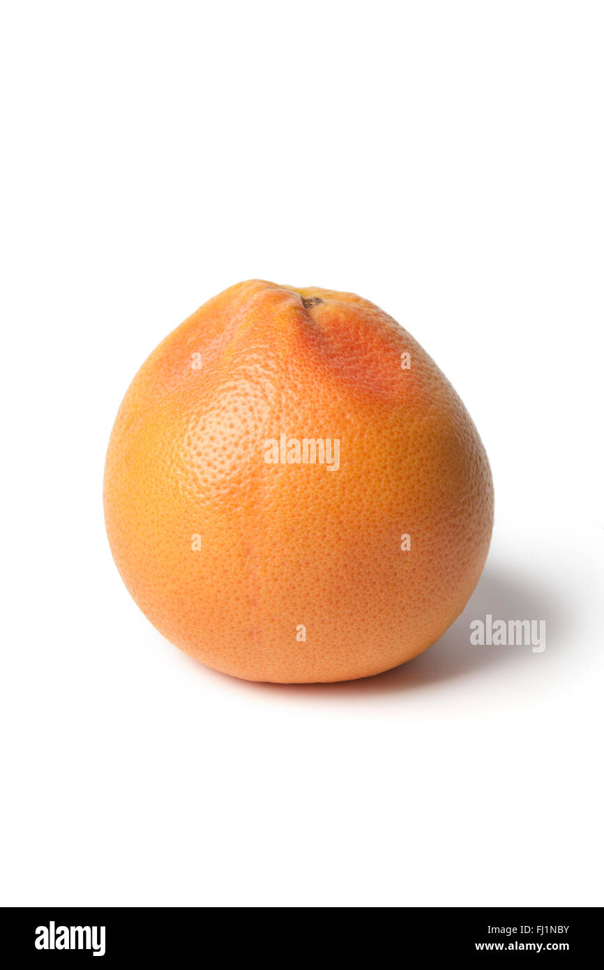 One whole single fresh ripe grapefruit on white background Stock Photo ...
