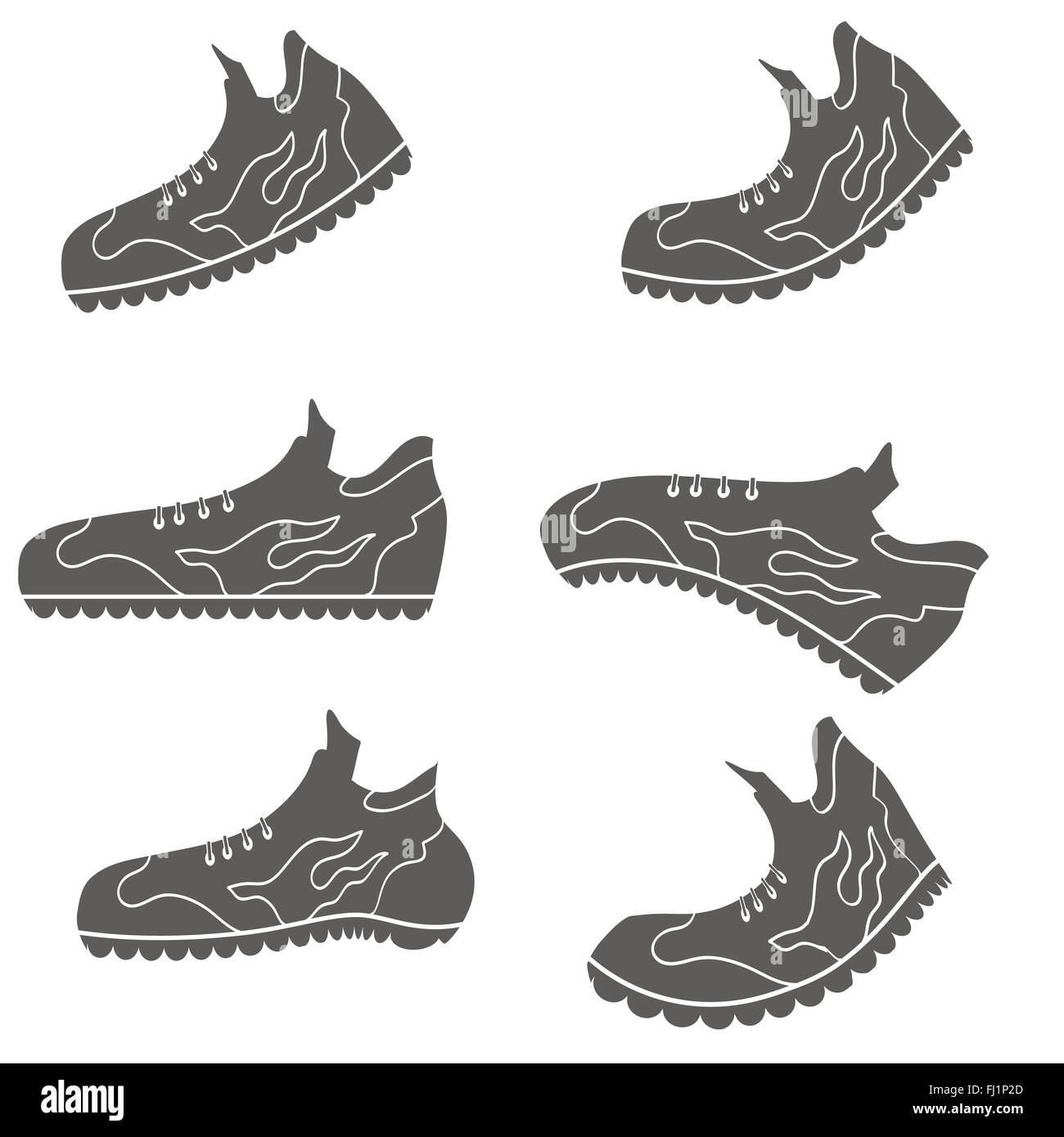 Set of Gray Sport Shoe Icons Stock Vector Image & Art - Alamy