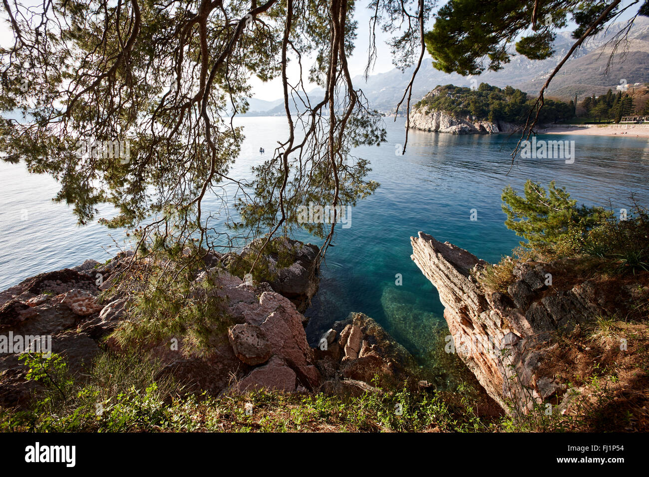 Montenegro wild beach in spring Stock Photo - Alamy