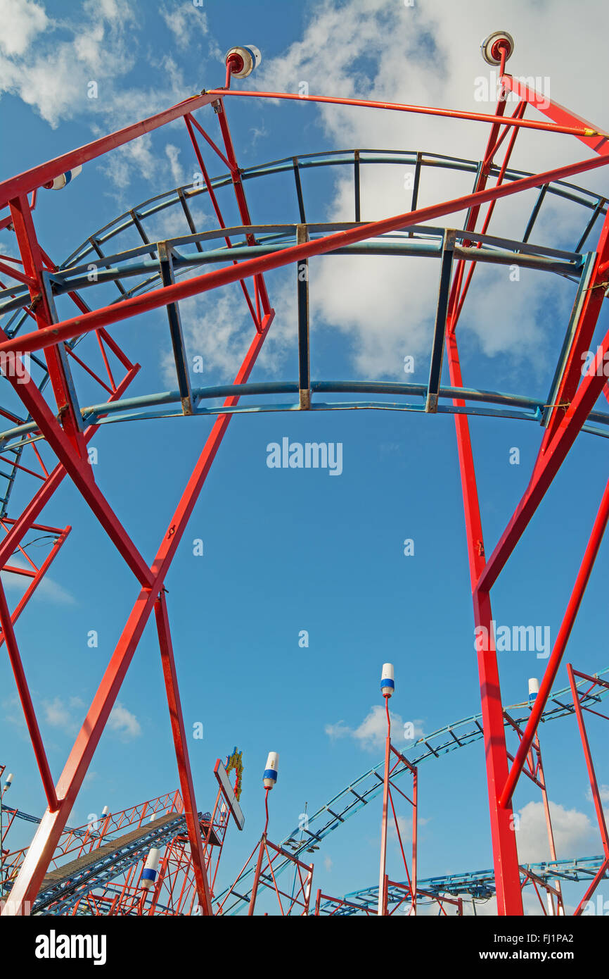 detail of a red rollercoaster Stock Photo - Alamy