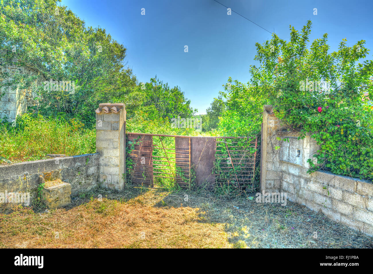 Metal gate in ruined hi-res stock photography and images - Alamy